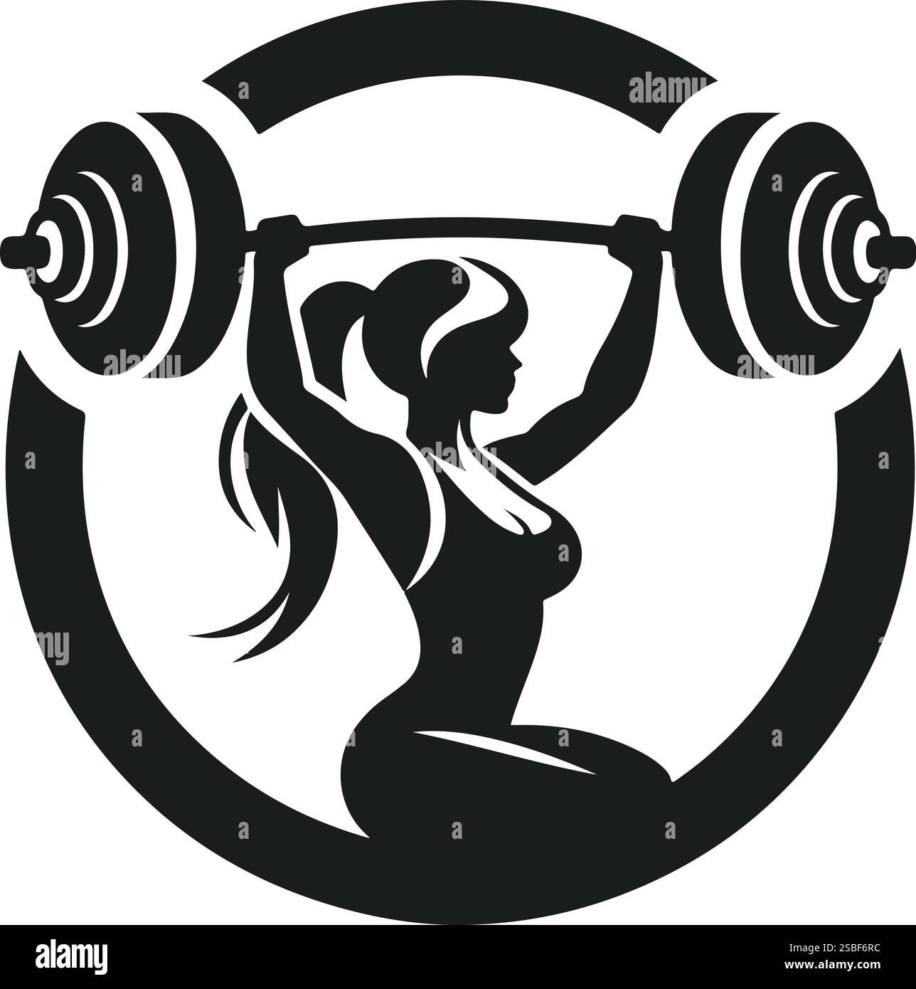 Powerful female weightlifter silhouette logo Stock Vector Image & Art ...