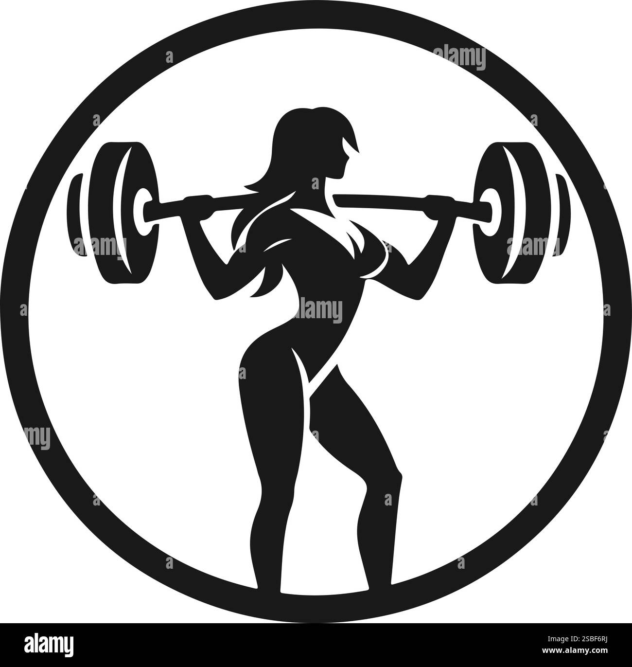 Powerful female weightlifter silhouette logo Stock Vector Image & Art ...