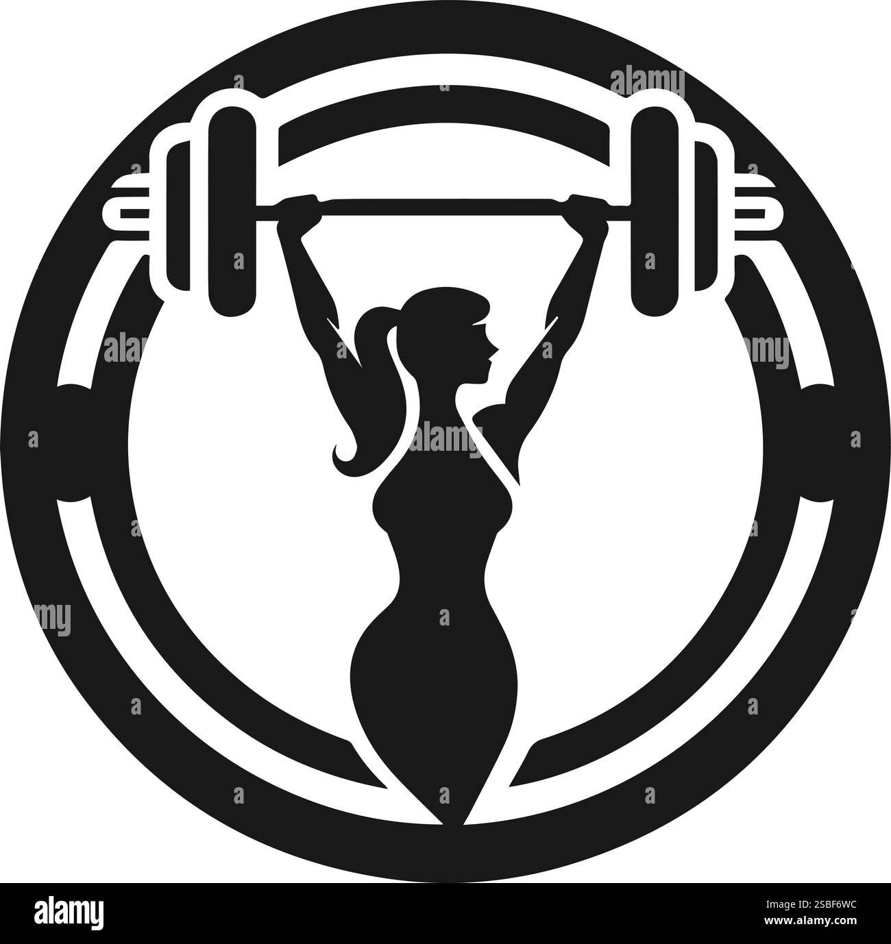 Powerful female weightlifter silhouette logo Stock Vector Image & Art ...