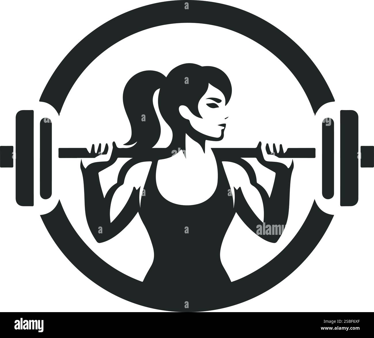 Powerful female weightlifter silhouette logo Stock Vector Image & Art ...