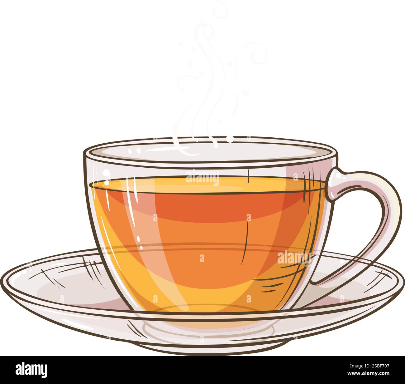 Cup of Tea Colored Vector Illustration Stock Vector Image & Art - Alamy