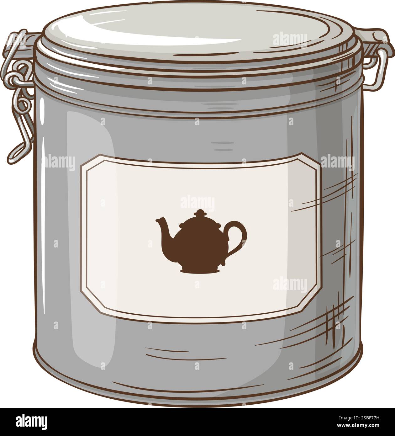 Tin Packaging Colored Detailed Illustration Stock Vector Image & Art ...