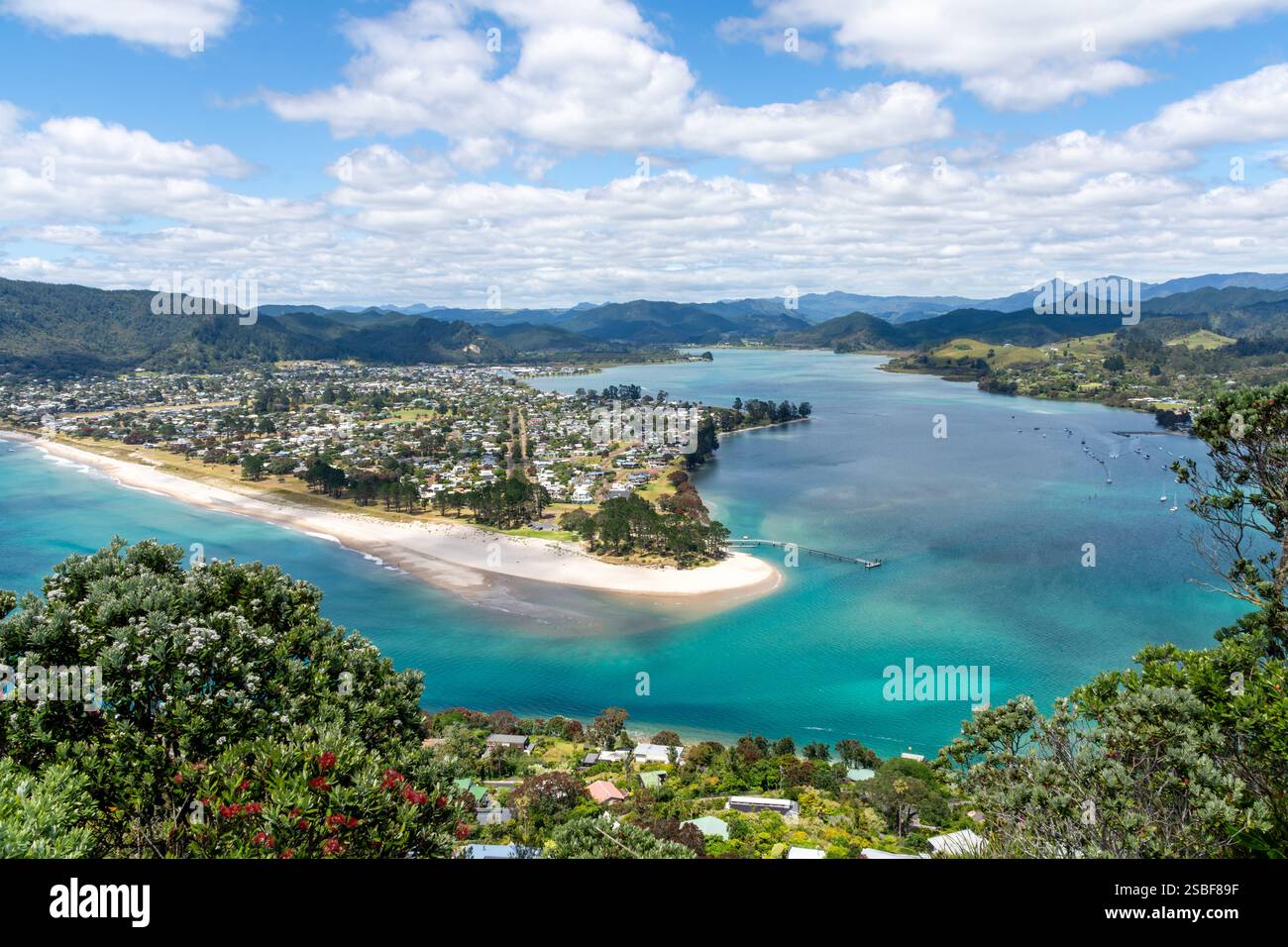 View of Pauanui from Mount Paku in New Zealand Stock Photo - Alamy