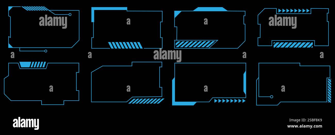 This is a stunning and innovative collection of sleek blue UI frames ...
