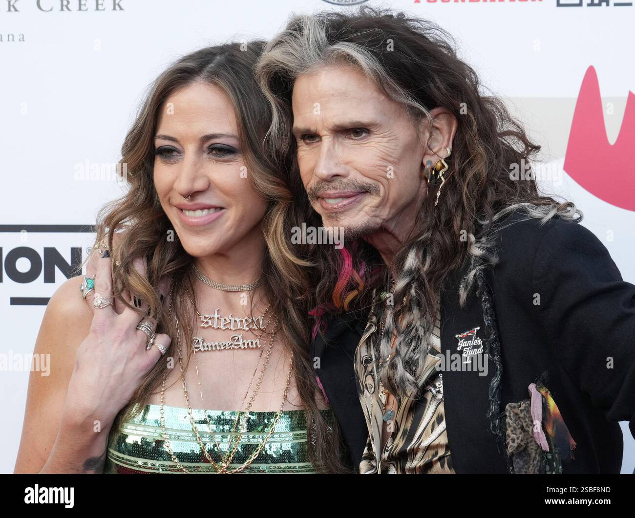 (L-R) Aimee Preston and Steven Tyler at the 6th Annual Jam for Janie ...