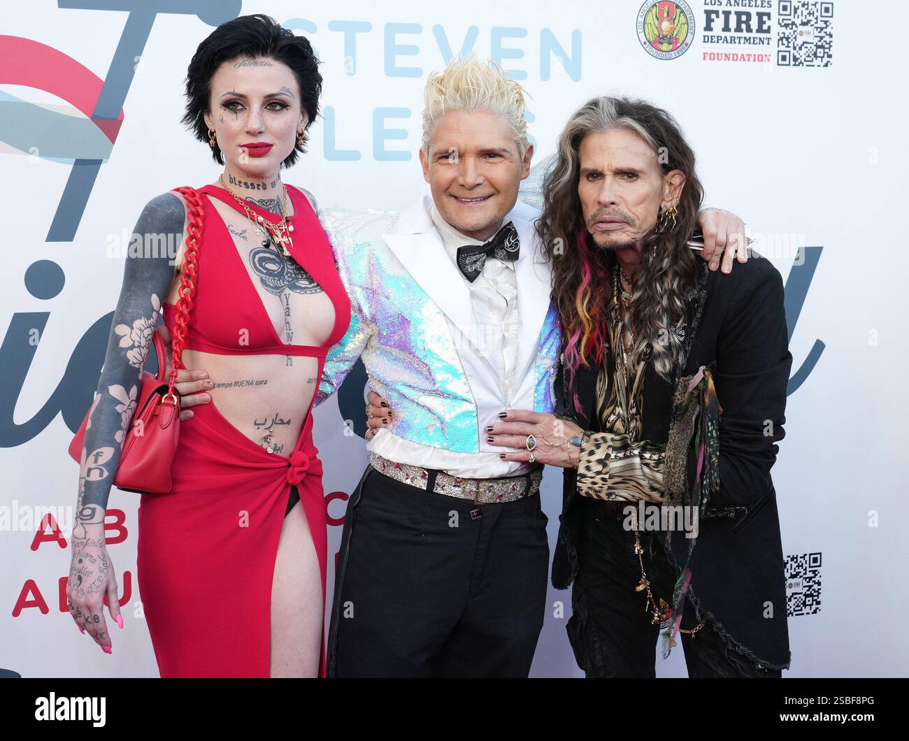 (L-R) Adrien Skye, Corey Feldman and Steven Tyler at the 6th Annual Jam ...