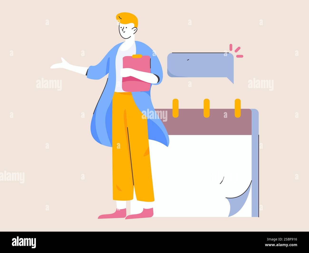 Notification announcement vector creative flat hand drawn illustration ...