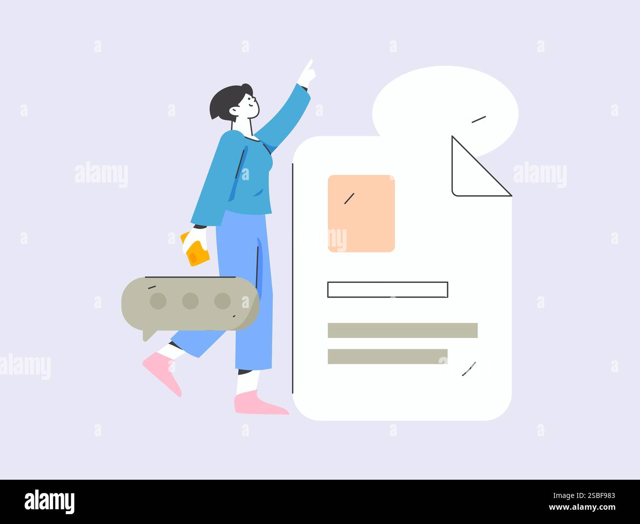 Notification announcement vector creative flat hand drawn illustration ...