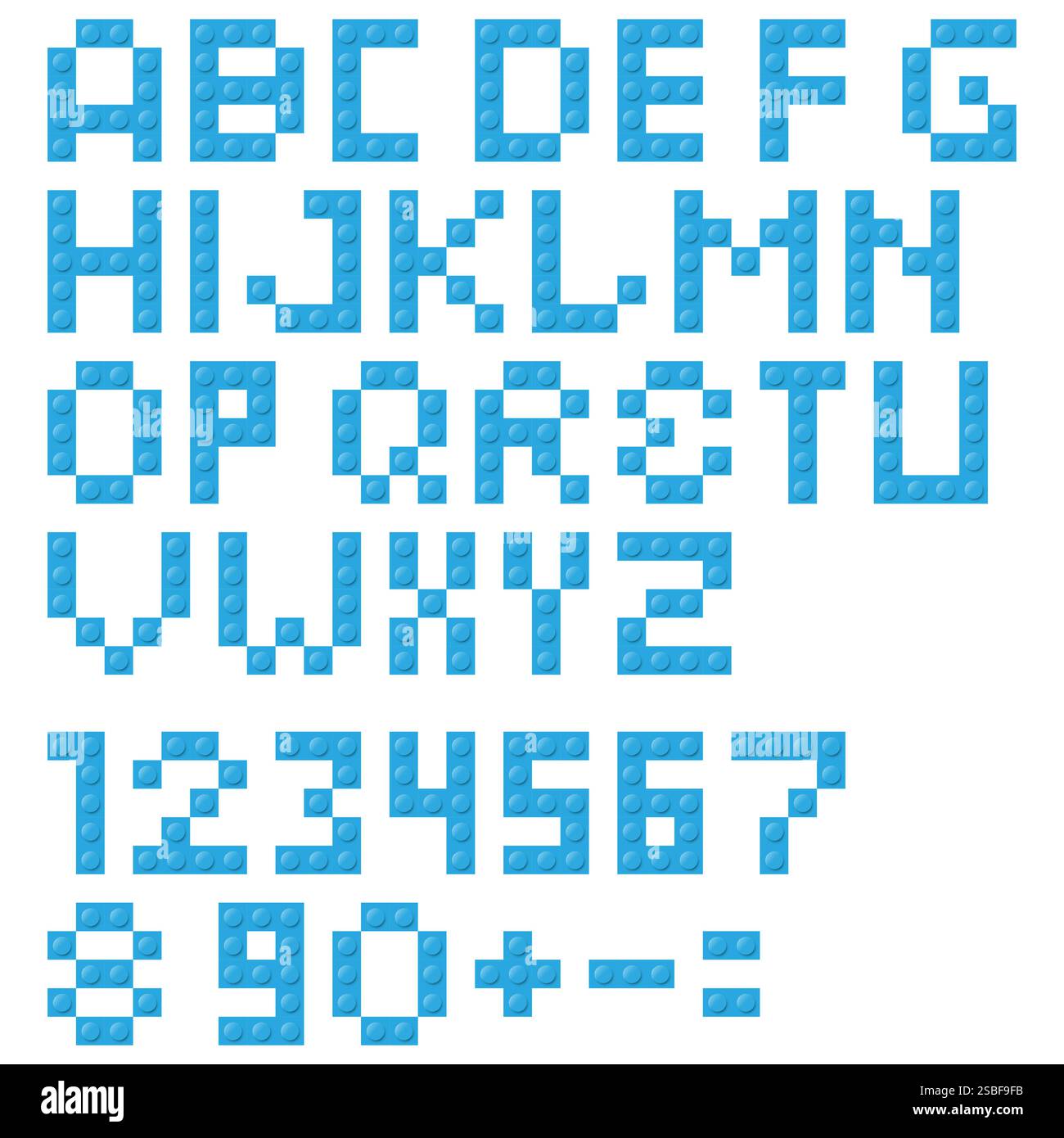A vibrant pixel art graphic of letters and numbers in blue hues ...