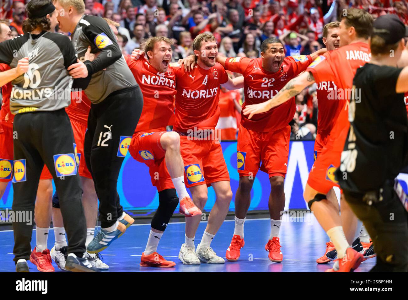 Oslo, Norway. 02nd Feb, 2025. The players of the national team Denmark ...