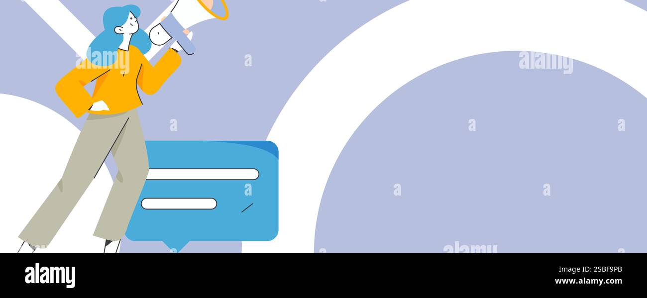 Notification announcement vector creative flat hand drawn illustration ...
