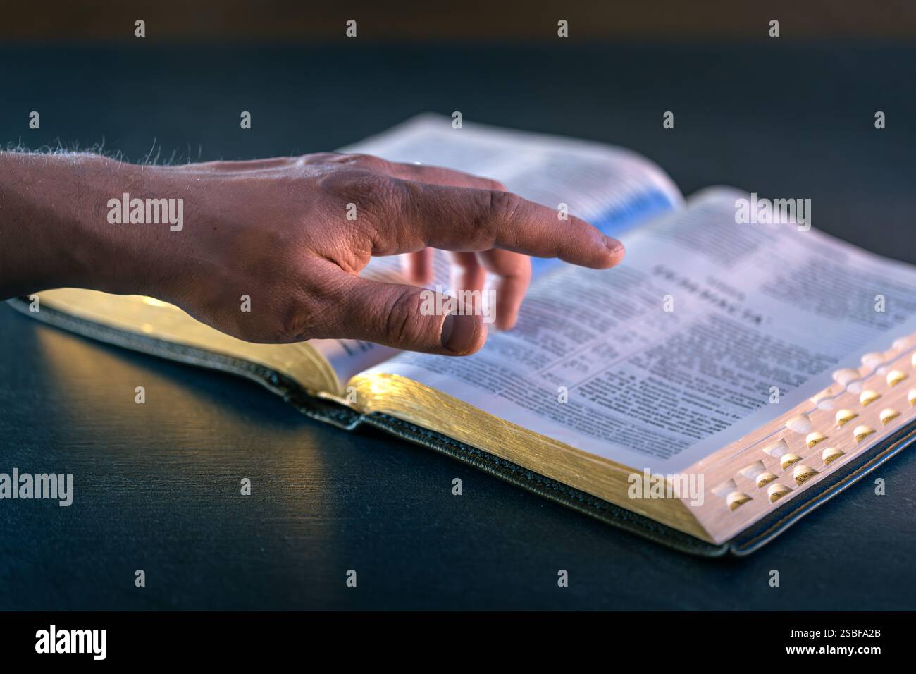 Open Bible close-up. Christianity concept. Reading God's Holy Bible ...