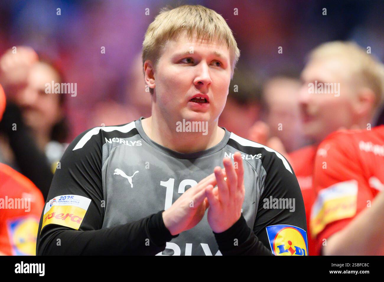 Oslo, Norway. 02nd Feb, 2025. Eml Nielsen (12) of Denmark seen during ...
