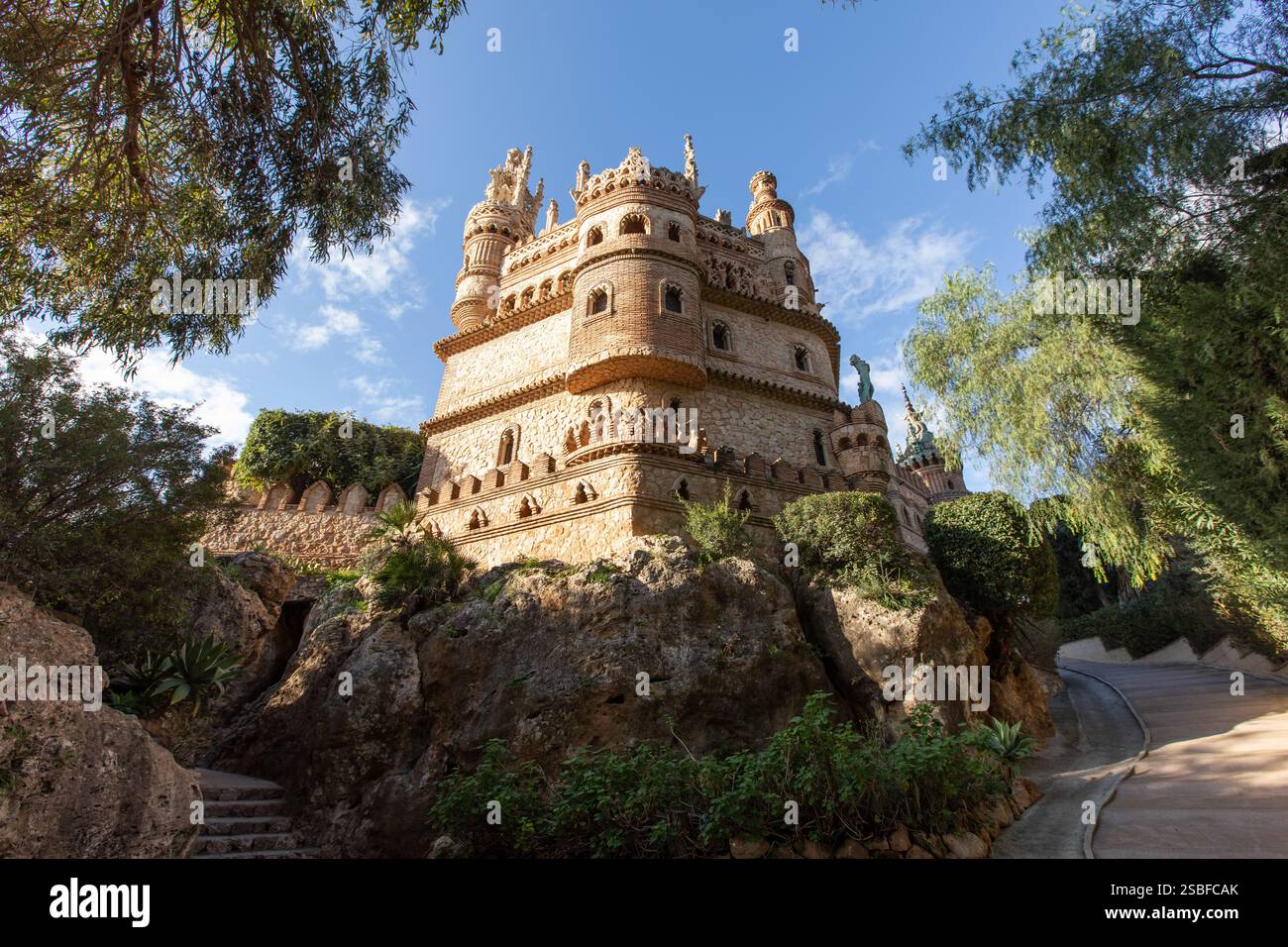 Malaga, Andalucia, Spain - 02-01-2025: Colomares Castle in Benalmádena ...