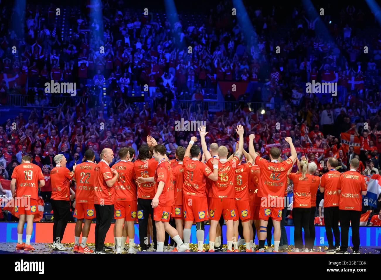 Oslo, Norway. 02nd Feb, 2025. The players of the national team Denmark ...