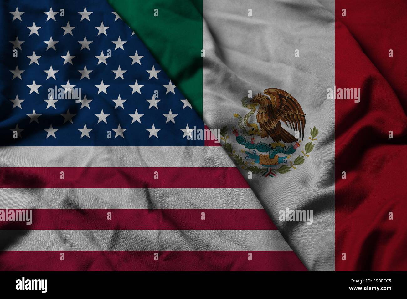 Textured fabric waving United States flag combined with diagonal ...