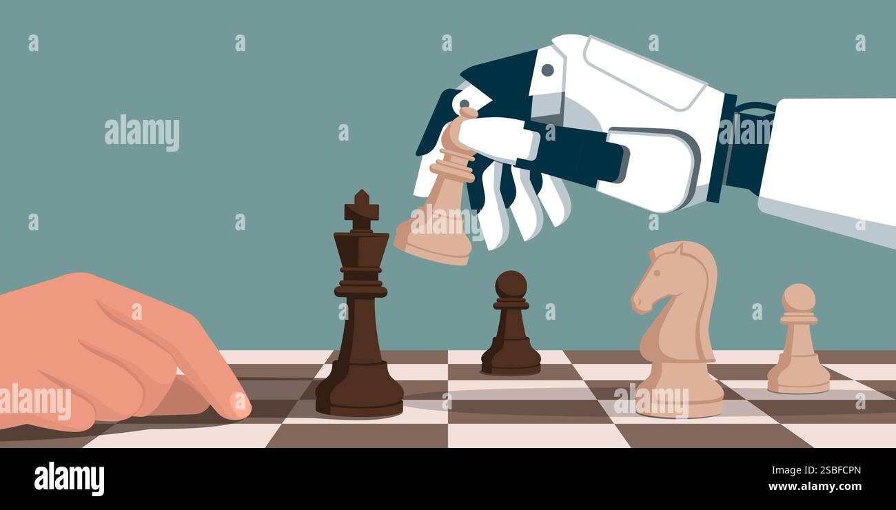 Man machine chess tournament Stock Vector Images - Alamy