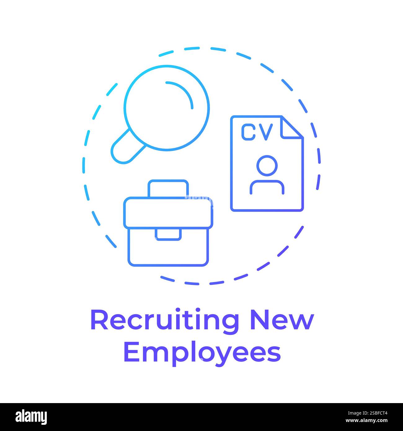 Recruiting new employees blue gradient concept icon Stock Vector Image ...