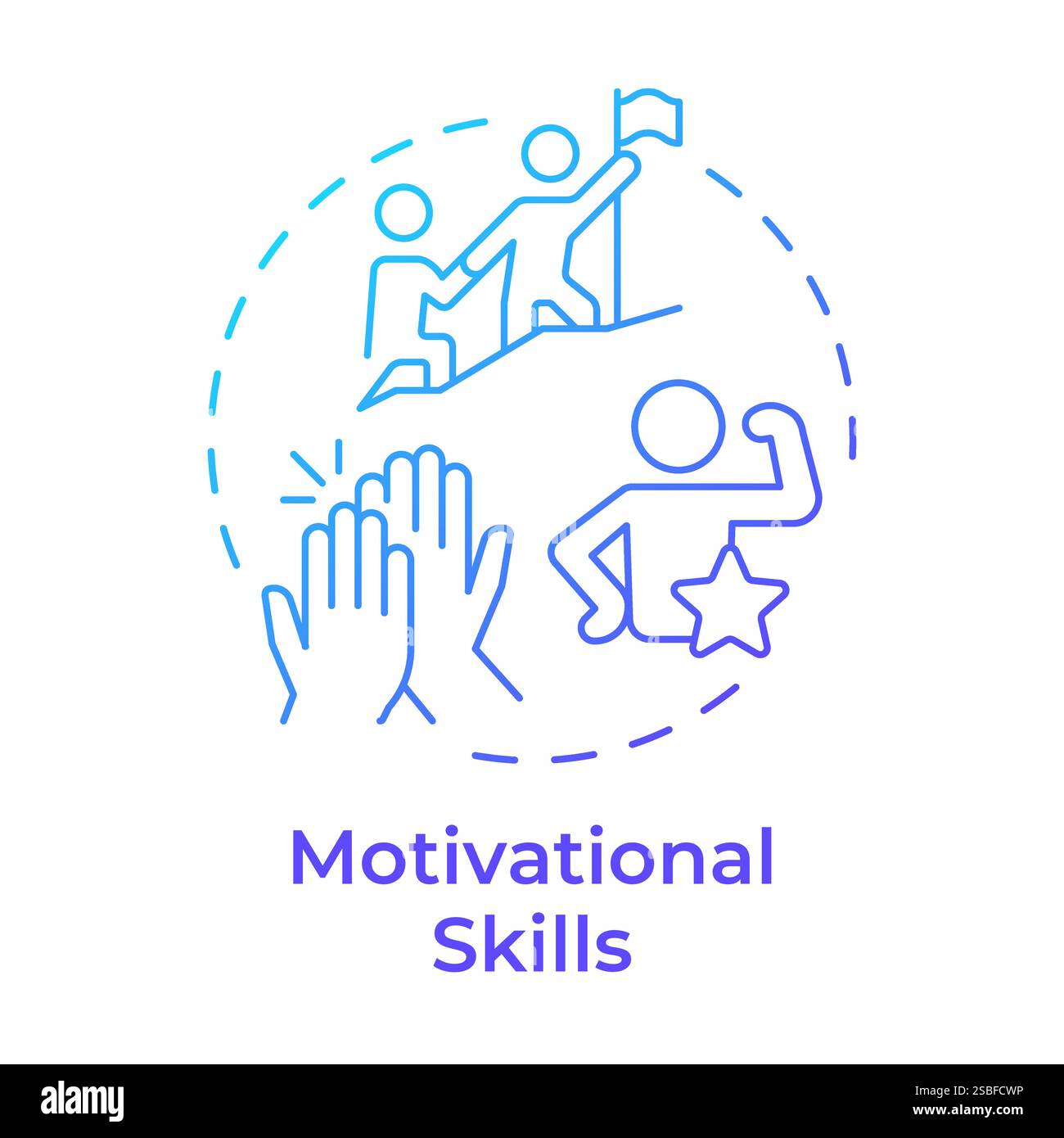 Motivational skills blue gradient concept icon Stock Vector Image & Art ...