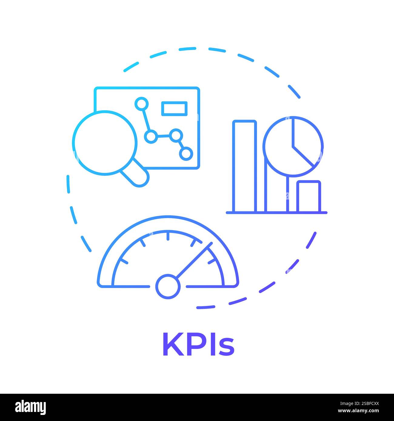 KPIs blue gradient concept icon Stock Vector Image & Art - Alamy