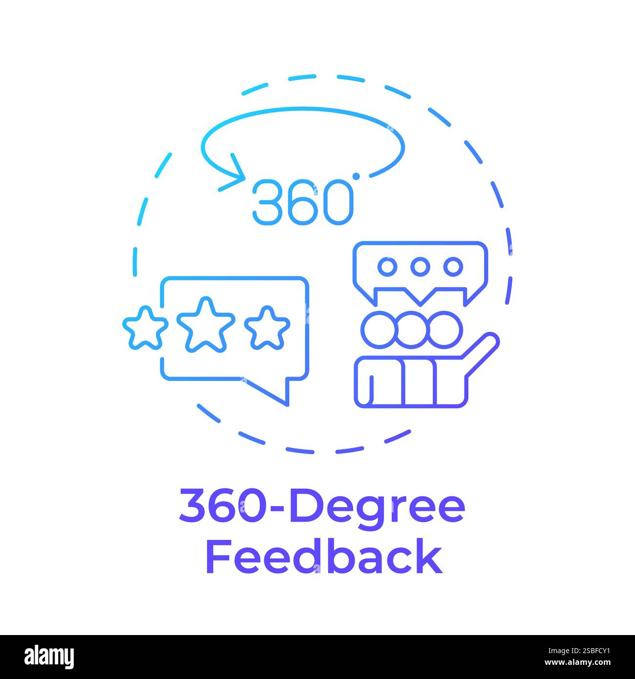 360 degree feedback blue gradient concept icon Stock Vector Image & Art - Alamy