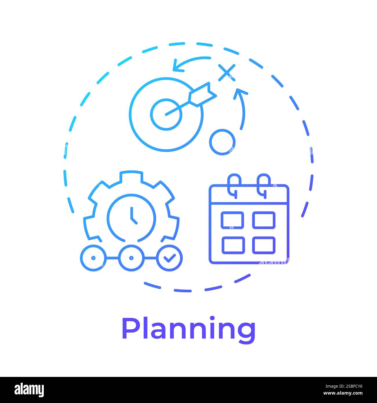 Planning blue gradient concept icon Stock Vector Image & Art - Alamy