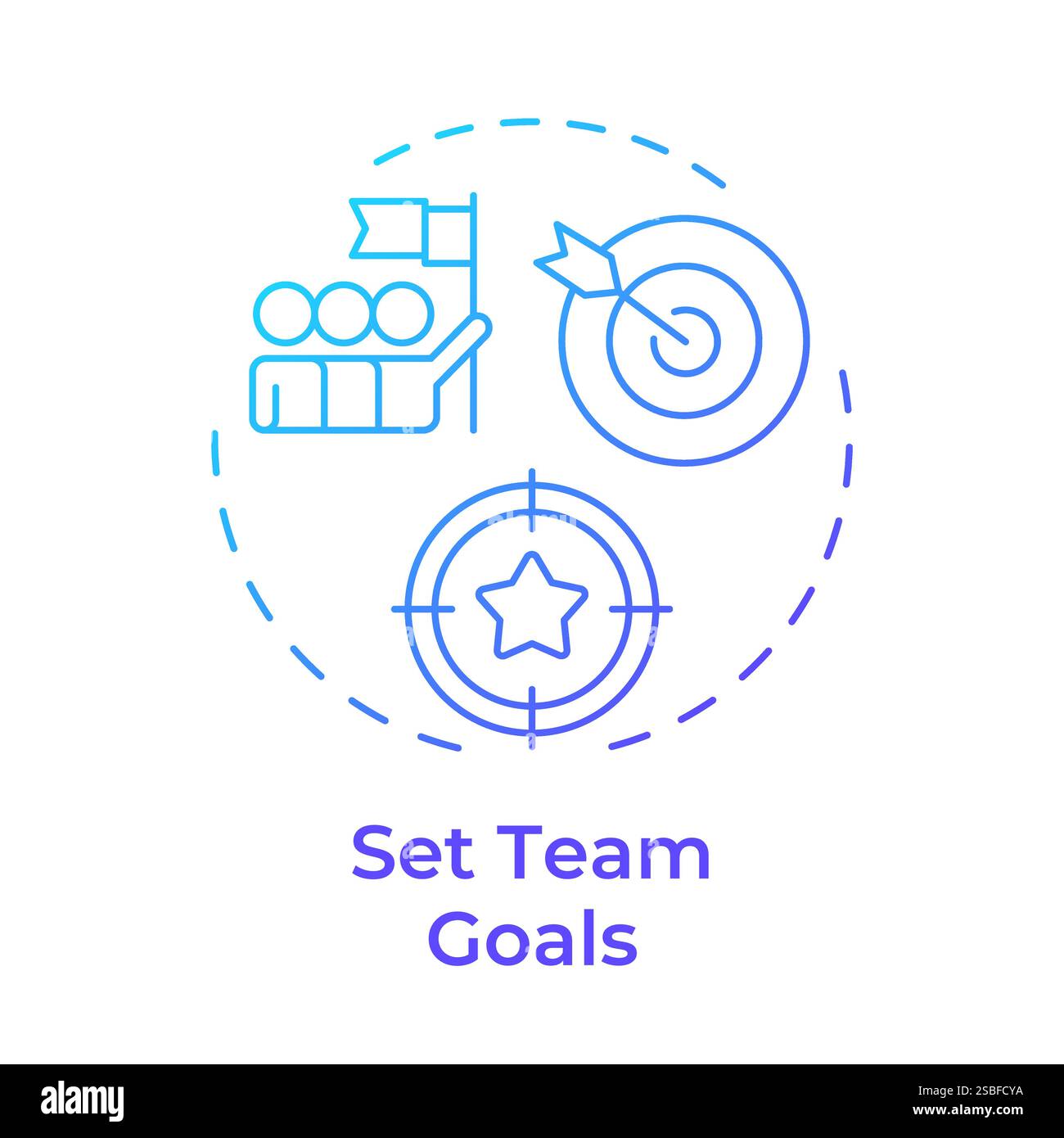 Set team goals blue gradient concept icon Stock Vector Image & Art - Alamy