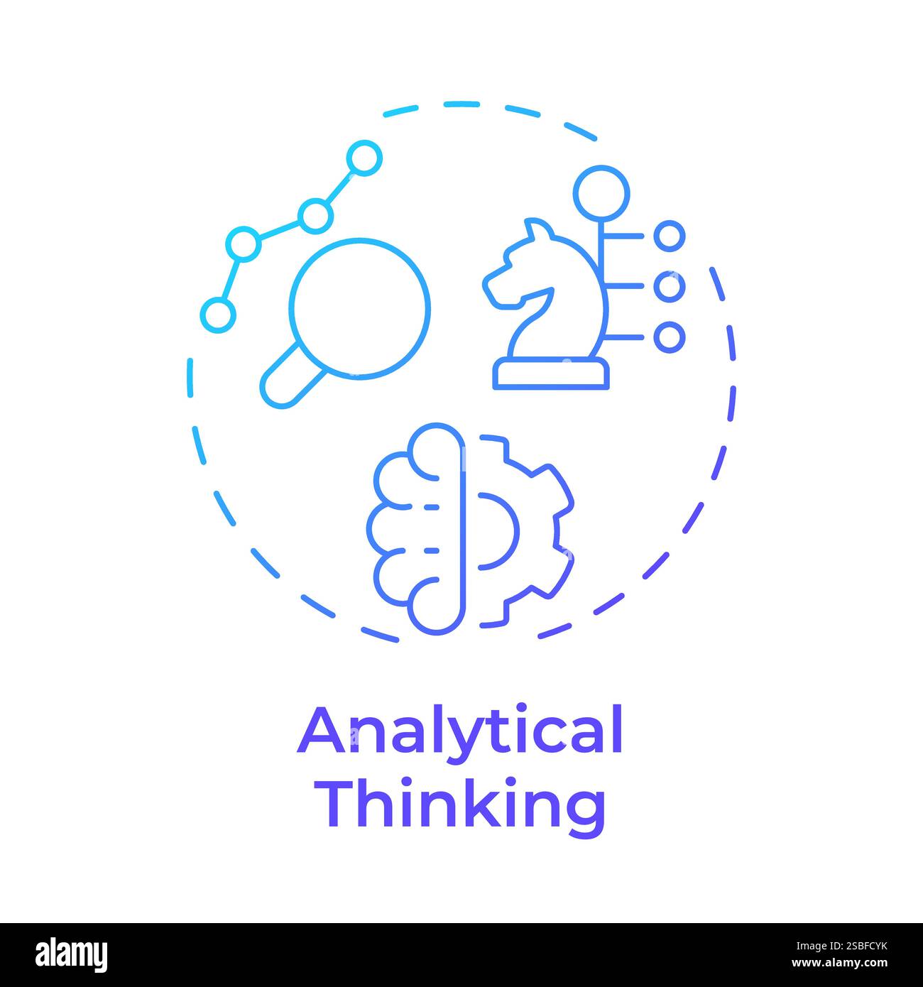 Analytical thinking blue gradient concept icon Stock Vector Image & Art ...