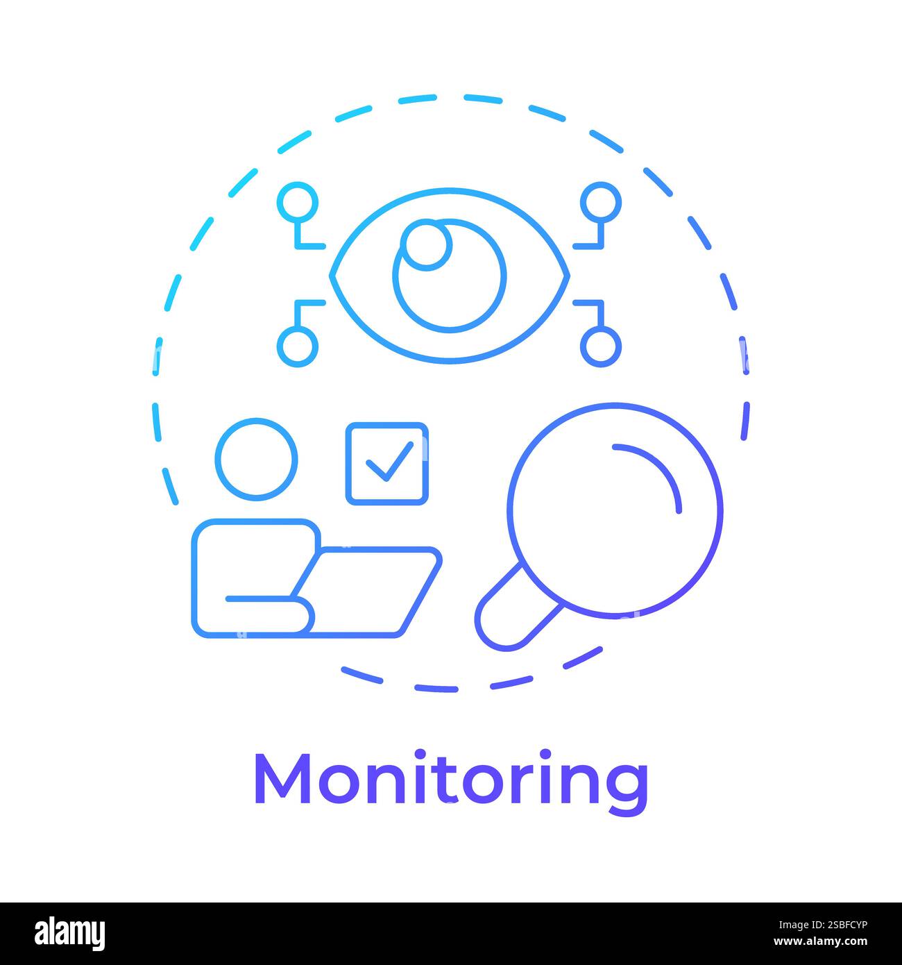 Monitoring blue gradient concept icon Stock Vector Image & Art - Alamy