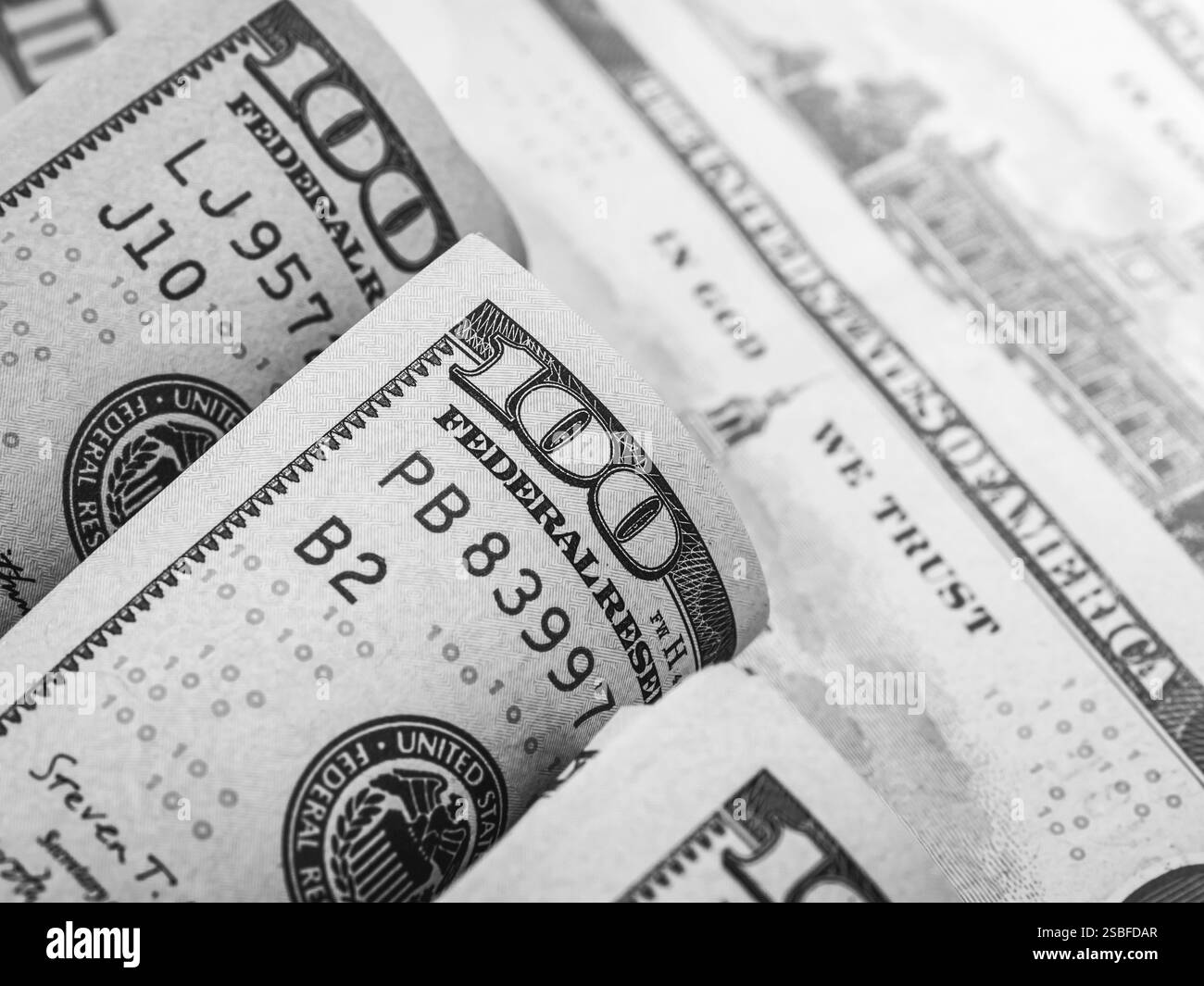 Close up 100 numbers on dollars bill banknote. Money cash, financial ...