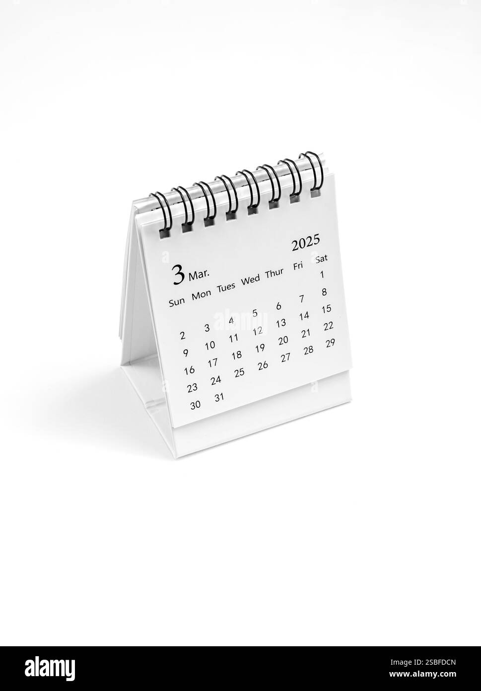 March 2025 page of desk calendar for organizer to plan and reminder ...