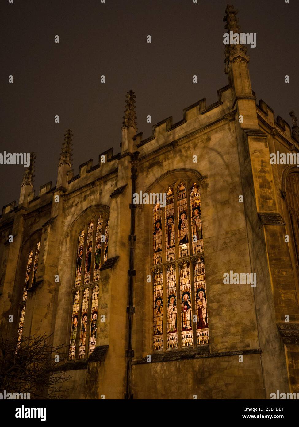 Stained Glass Windows, Nighttime, Trinity College Chapel, Trinity ...