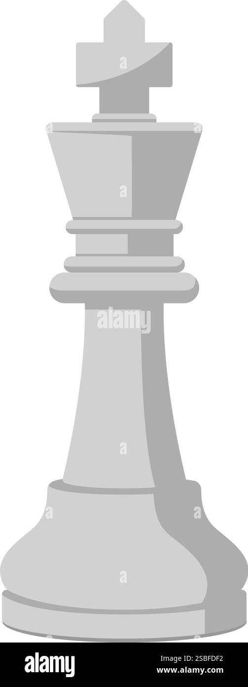 Chess piece isolated: white king, strategy and board games concept ...