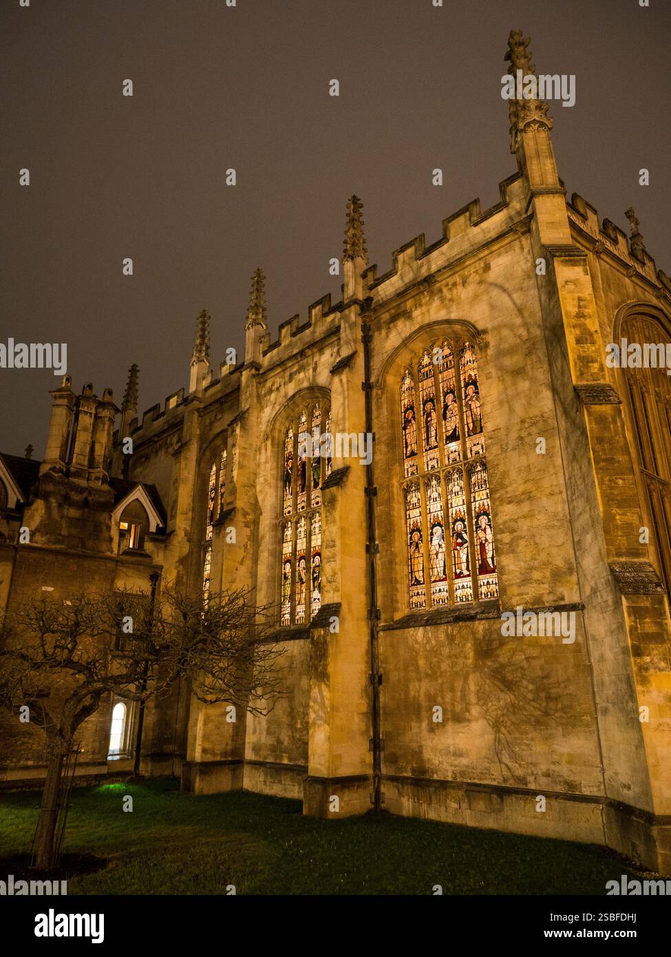 Stained Glass Windows, Nighttime, Trinity College Chapel, Trinity ...