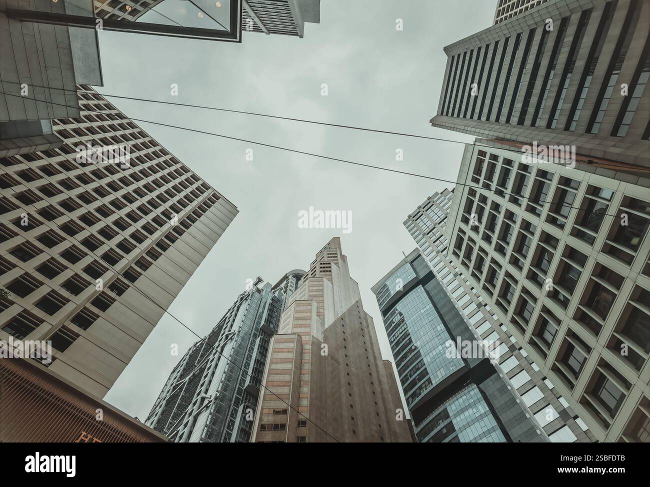 Hong Kong, China - February 01, 2025 : A low angle, close-up view of ...