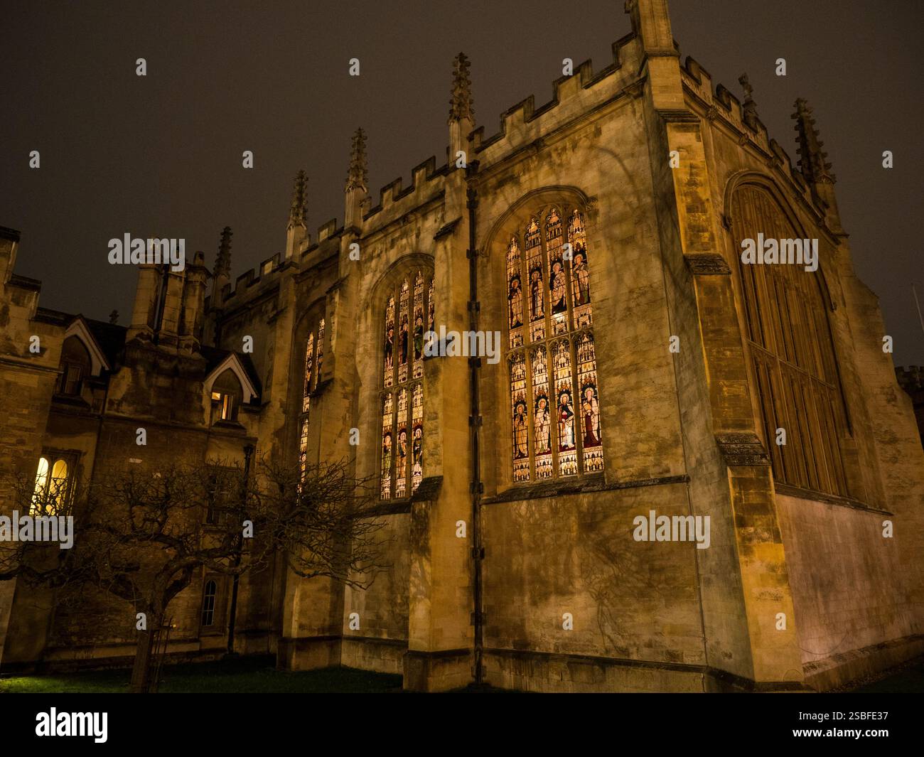 Stained Glass Windows, Nighttime, Trinity College Chapel, Trinity ...