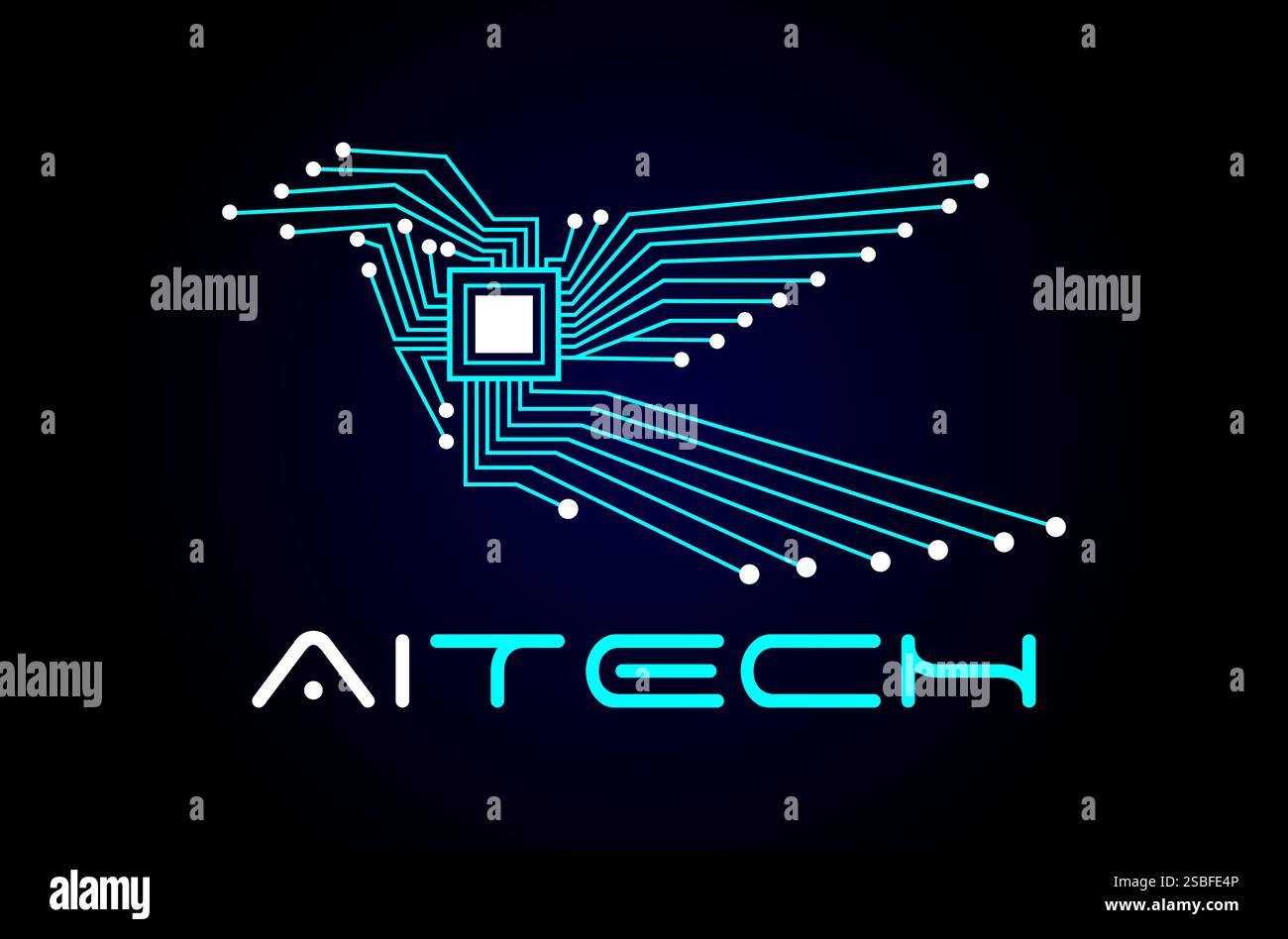 Ai technology logo, bird technology logo, artificial logo, computer ...