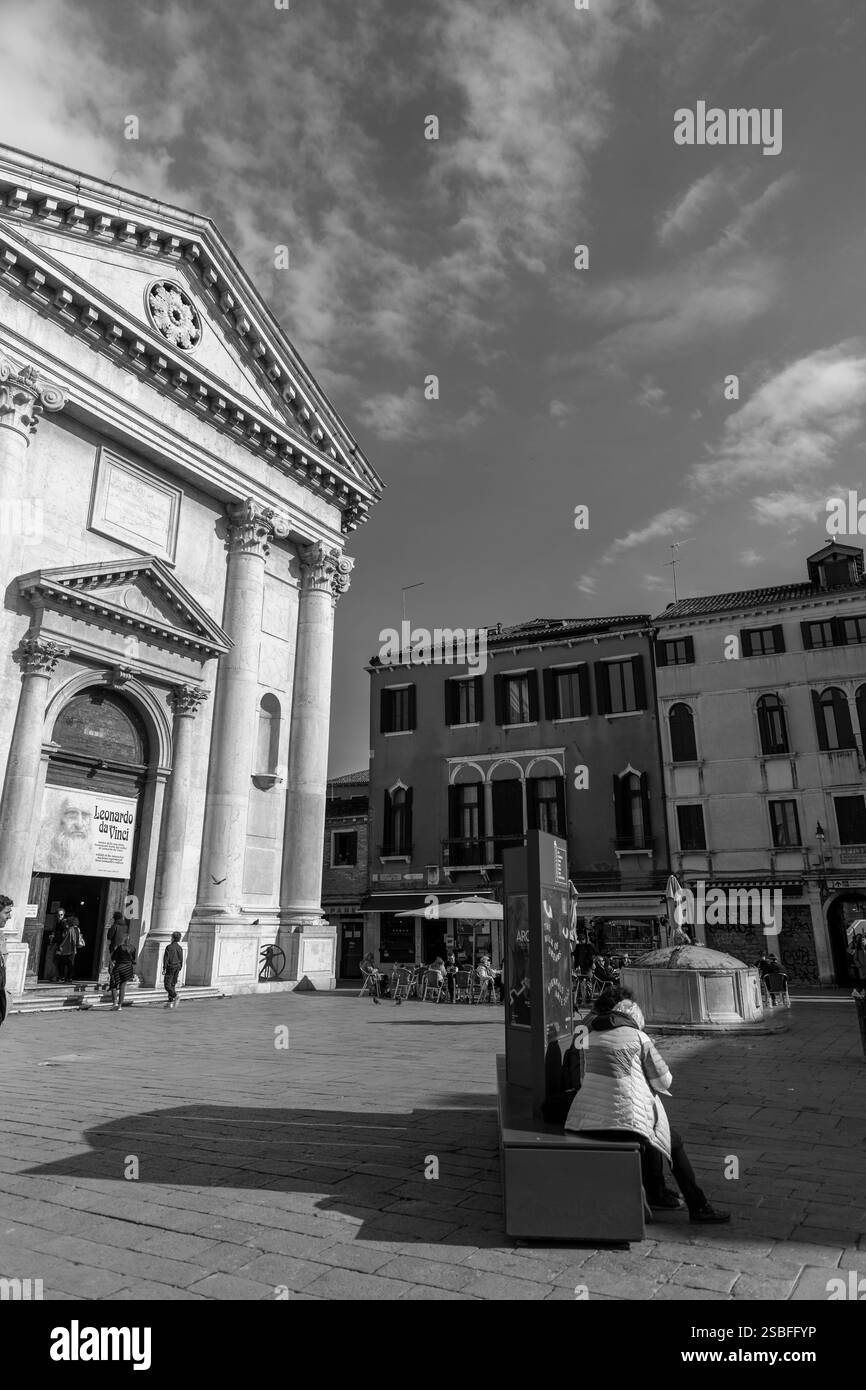 Venice, Italy - April 3, 2022: Campo San Barnaba is a square in the ...