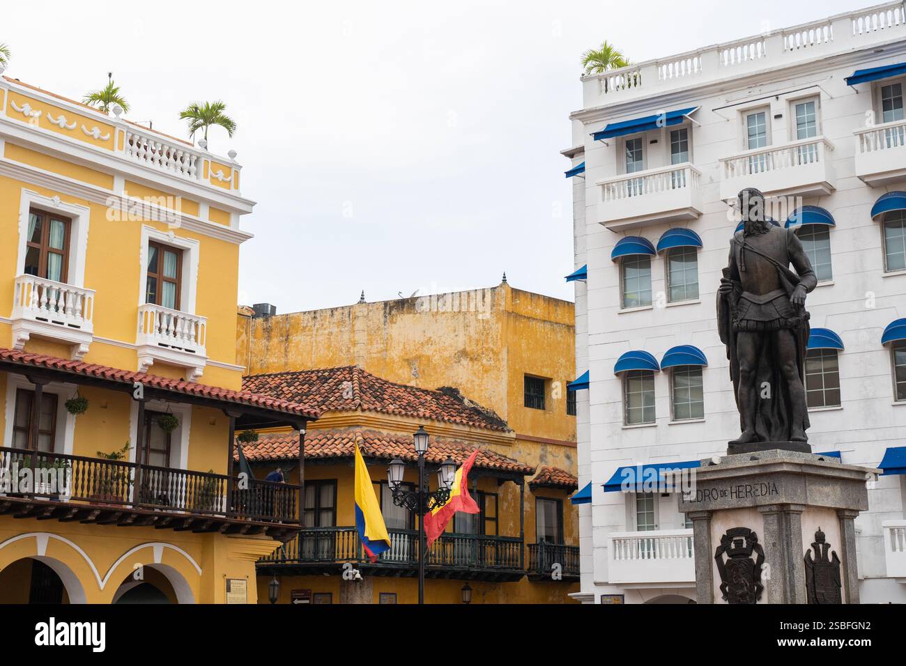 Cartagena, Colombia, July 28, 2024: Statue of Pedro de Heredia in the ...