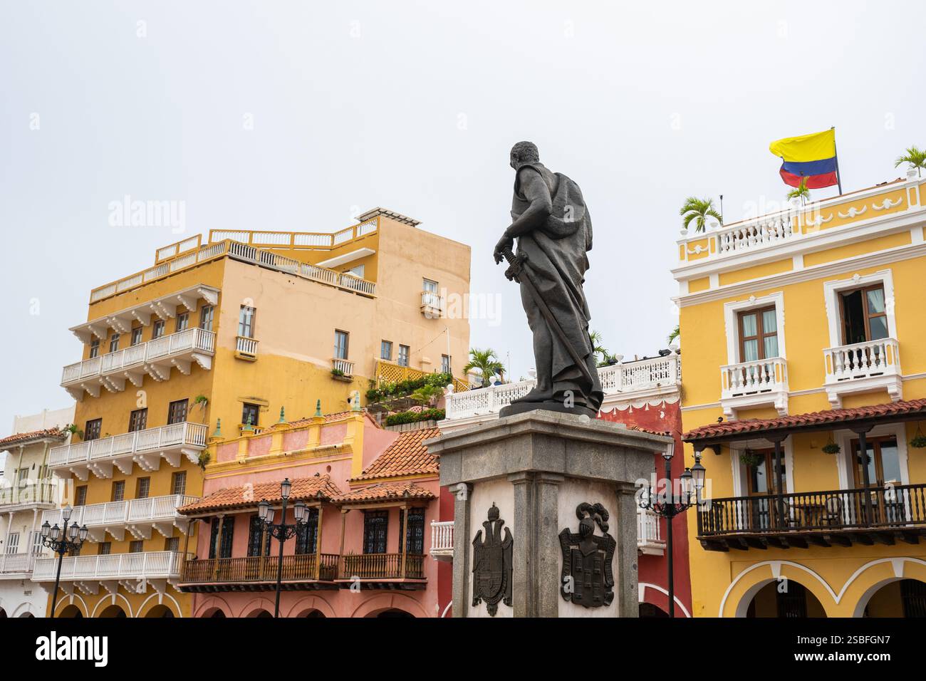 Cartagena, Colombia, July 28, 2024: Statue of Pedro de Heredia in the ...