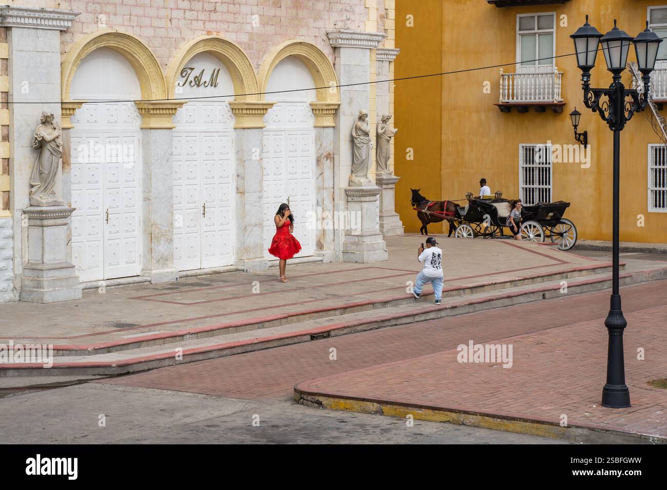 Cartagena, Colombia, July 28, 2024, the doors of the Heredia Theater ...