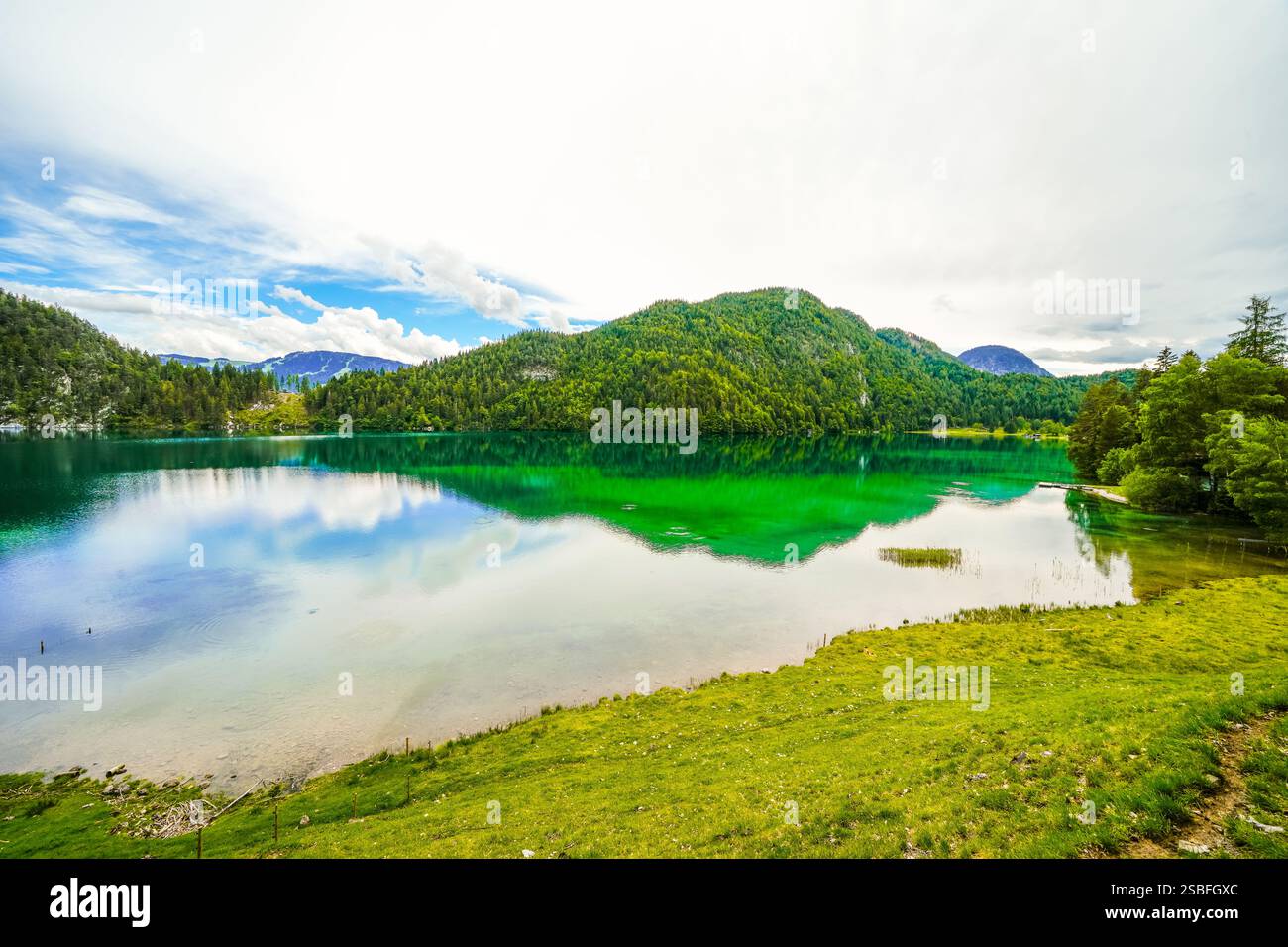 Landscape at Hintersteiner See near Scheffau in Tyrol. Idyllic nature ...