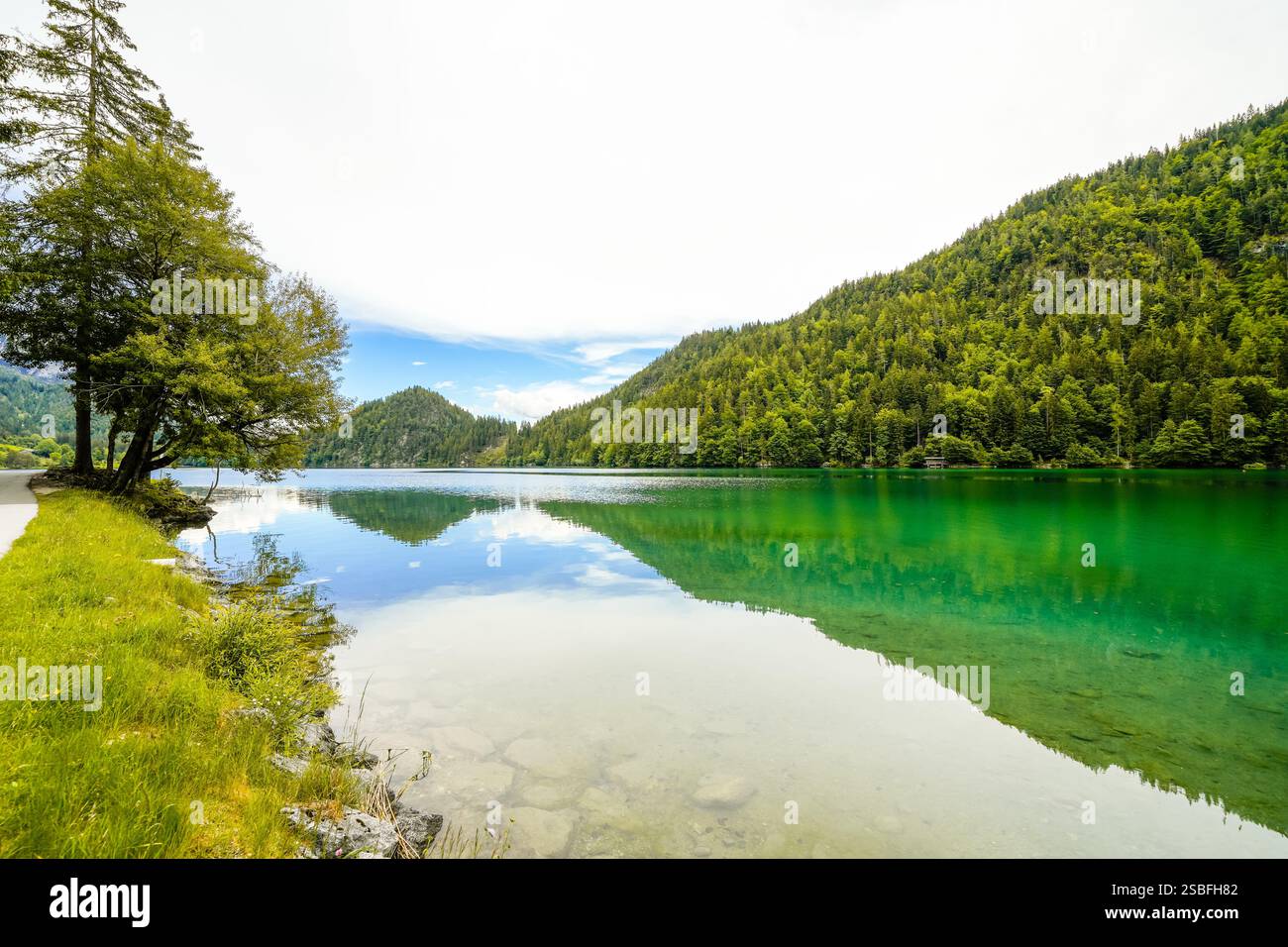 Landscape at Hintersteiner See near Scheffau in Tyrol. Idyllic nature ...