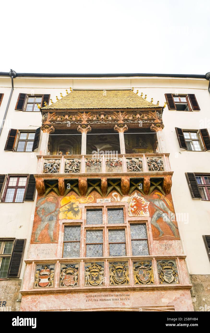 View of old buildings in Innsbruck. Architecture of the city Stock ...