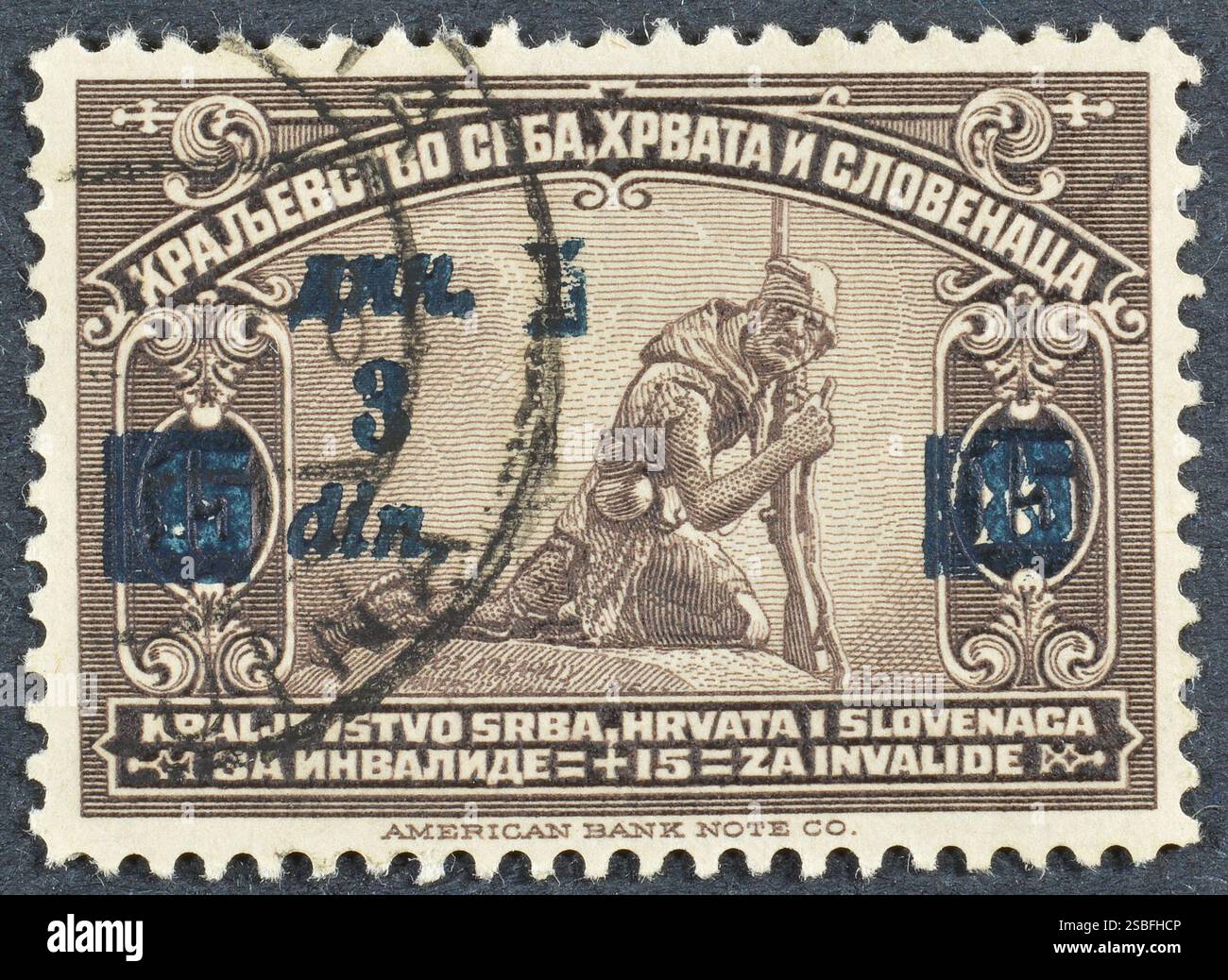 Cancelled postage stamp printed by Kingdom of Serbs, Croats and ...