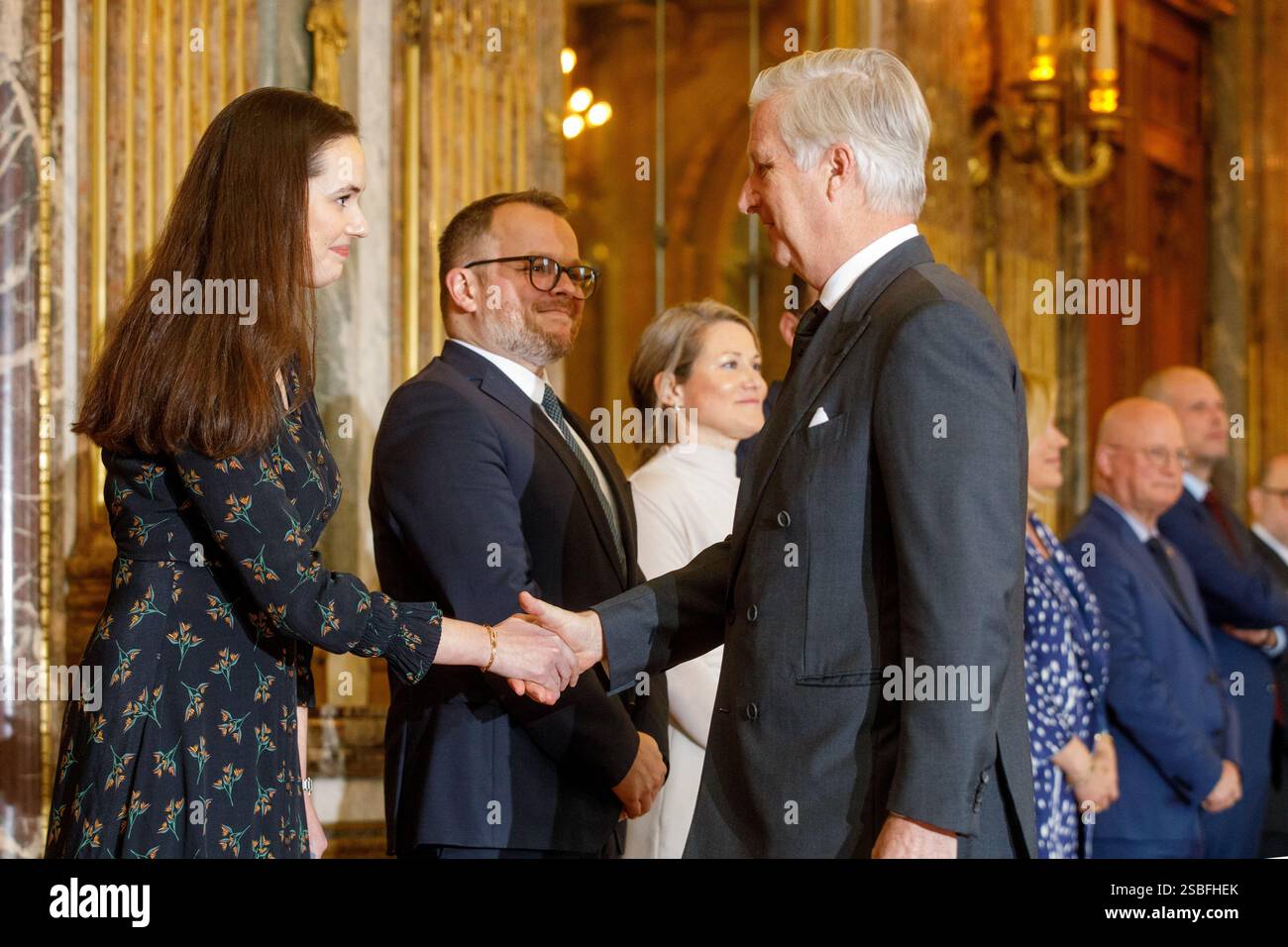 Brussels, Belgium. 03rd Feb, 2025. Minister of Middle Classes Eleonore ...