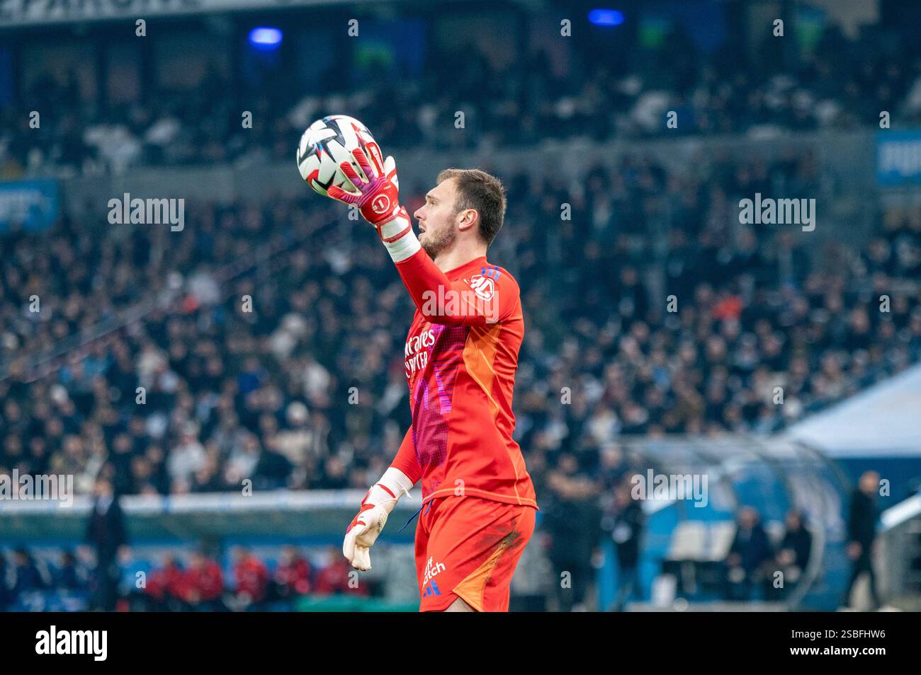 Marseille, France. 02nd Feb, 2025. Lucas Perri of Lyon during the ...