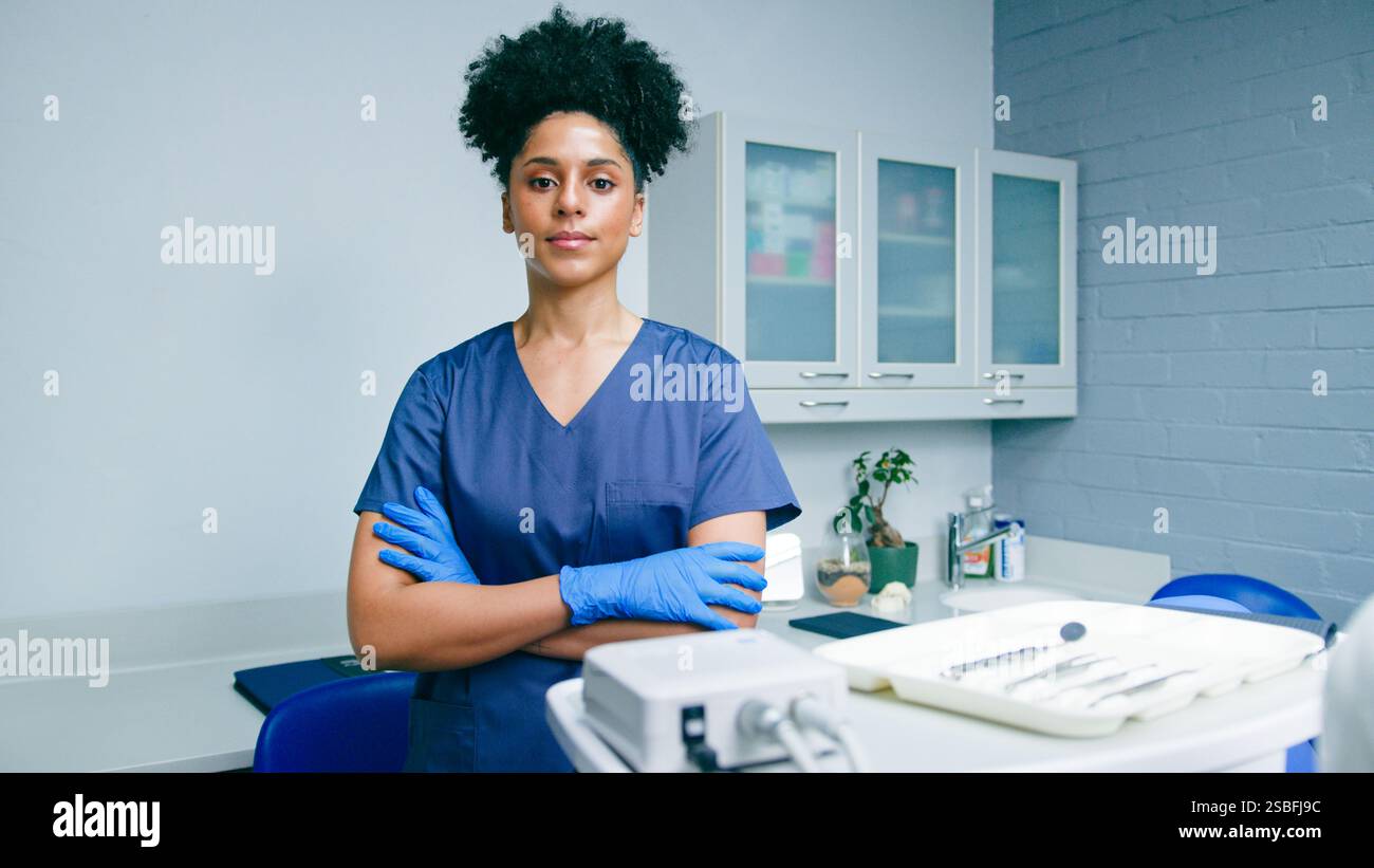 Confident Female Healthcare Professional in a Modern Medical Clinic ...