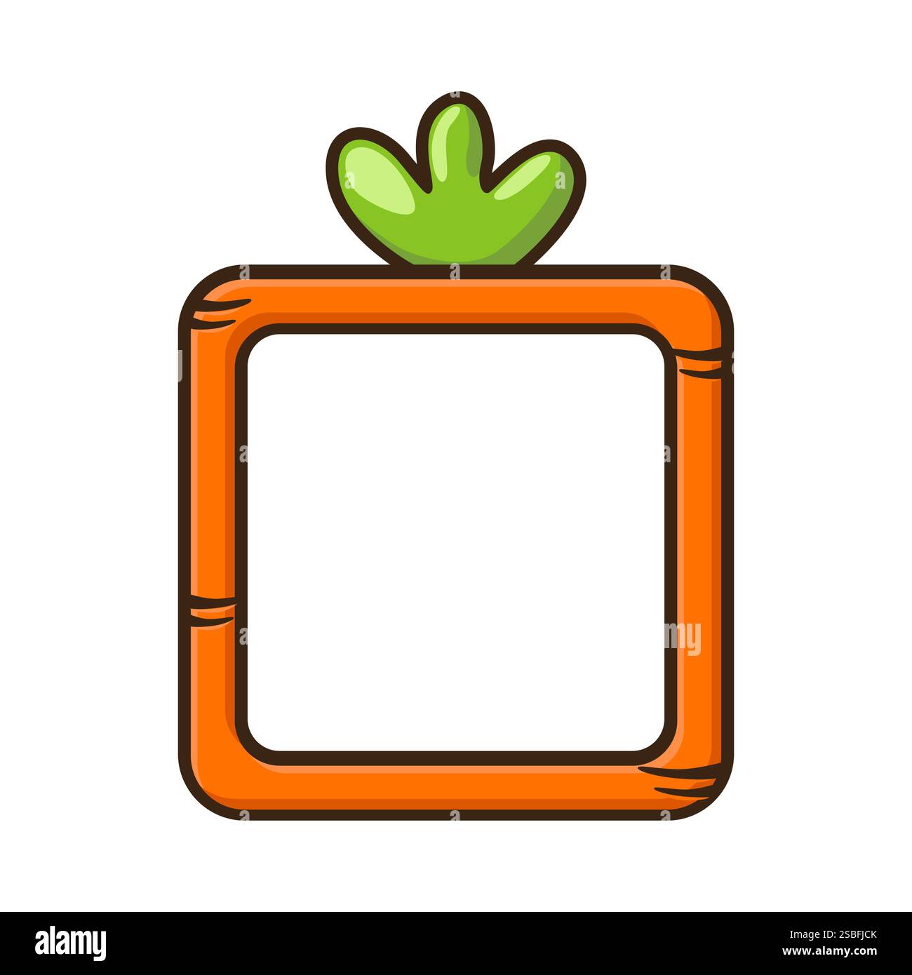 Carrot square frame or avatar border on a white background Stock Vector ...