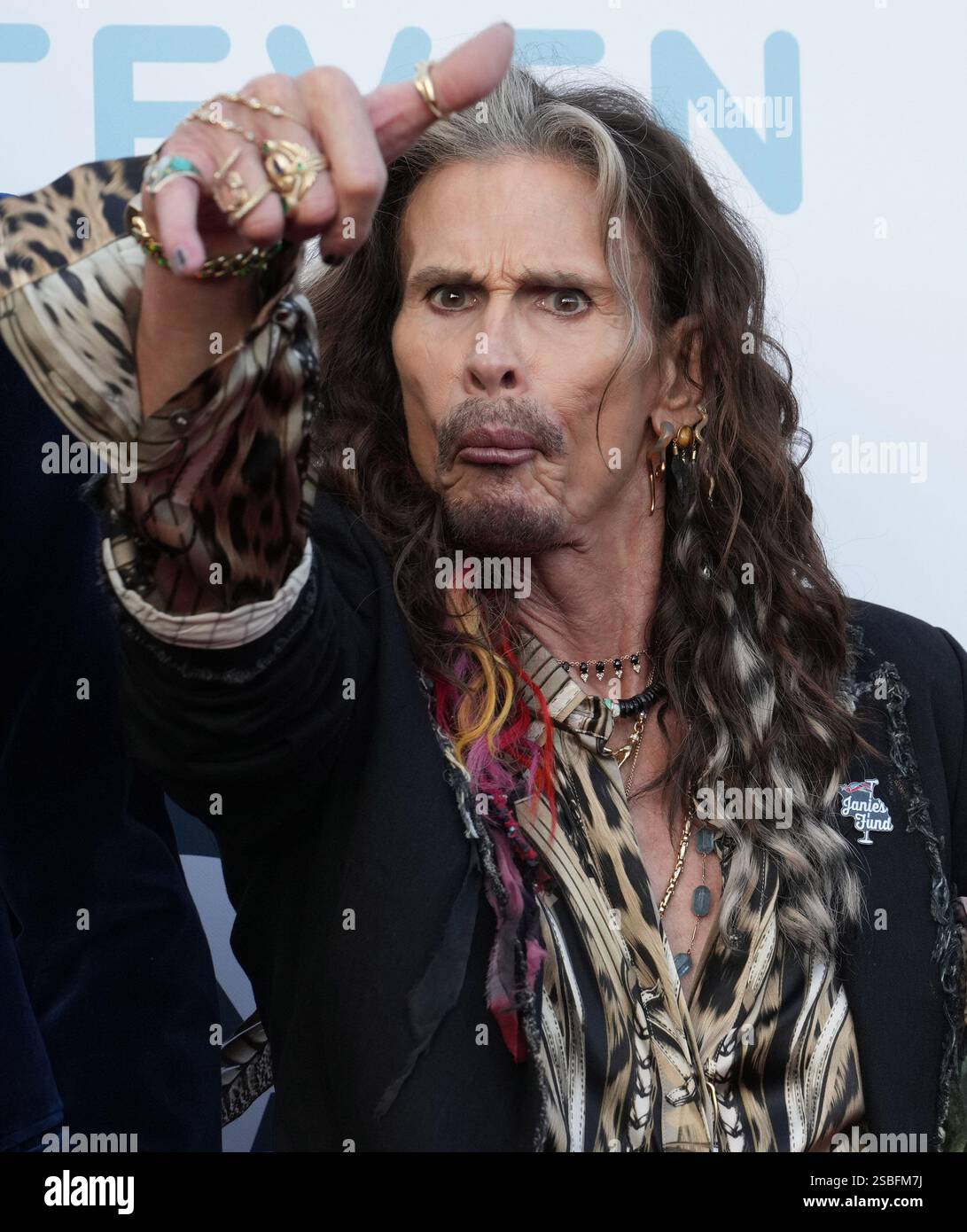 Los Angeles, USA. 02nd Feb, 2025. Steven Tyler arrives at the 6th Annual Jam for Janie GRAMMY ...